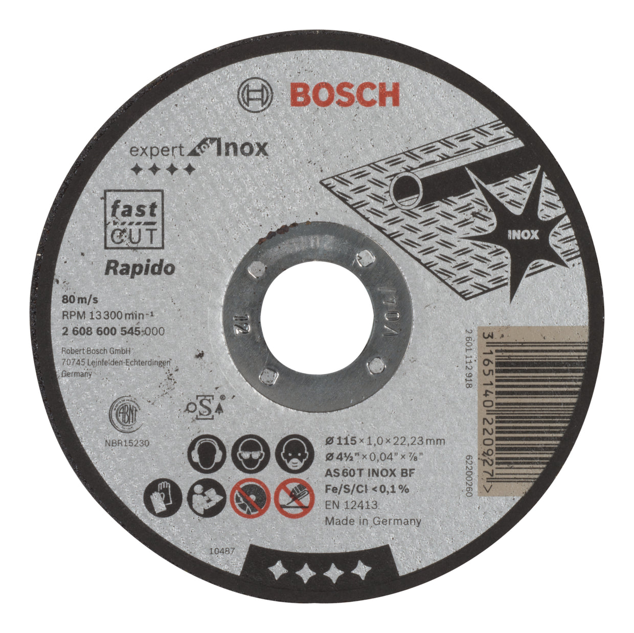Bosch Professional Expert for Inox - Rapido Straight Cutting Disc AS 6 ...