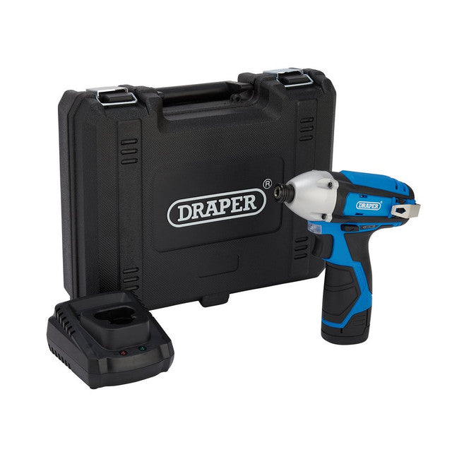 Draper Tools 12V Impact Driver, 1/4" Hex., 1 x 1.5Ah Battery, 1 x Fast ...