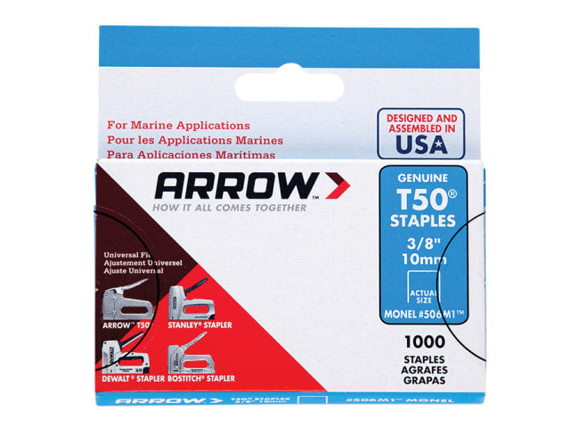 Arrow T50M 506m Monel Staples 10mm (3/8in) (Box 1000) – GS Workwear
