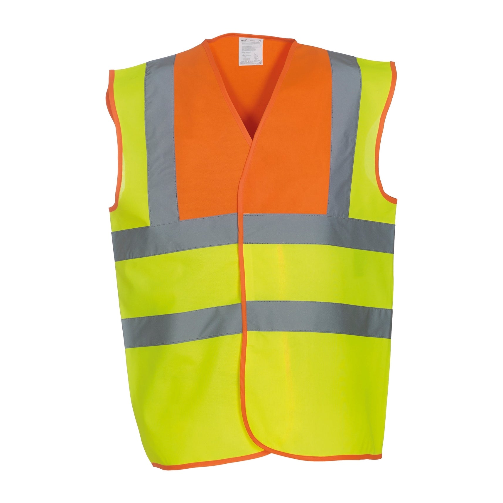 Yoko Hi-Vis 2-Band-And-Braces Waistcoat - Orange Yoke/Yellow – GS Workwear