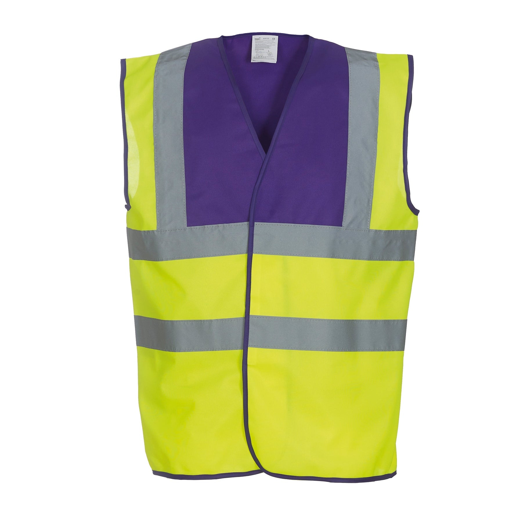 Yoko Hi-Vis 2-Band-And-Braces Waistcoat - Purple Yoke/Yellow – GS Workwear