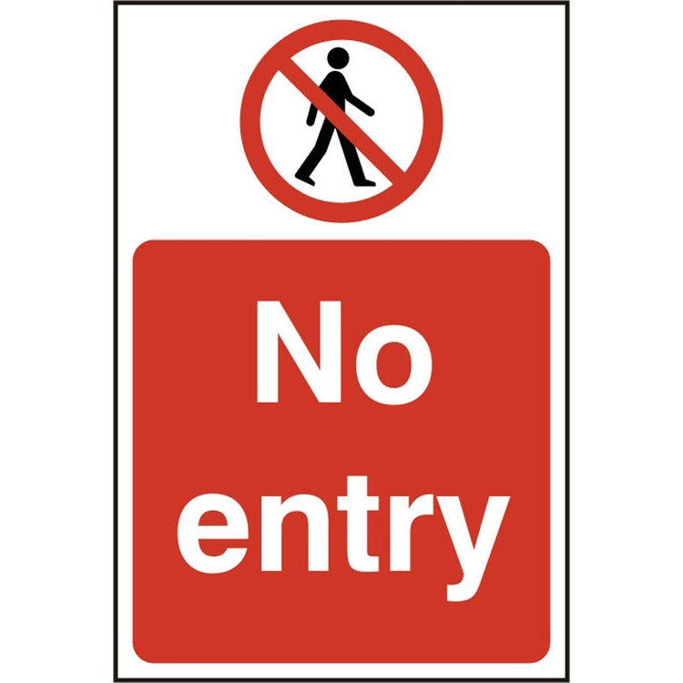 Bsafe No Entry Sign White/Red – GS Workwear