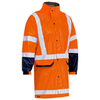 Bisley Taped Hi-Vis Stretch PU Rain Coat with Concealed Hood – GS Workwear
